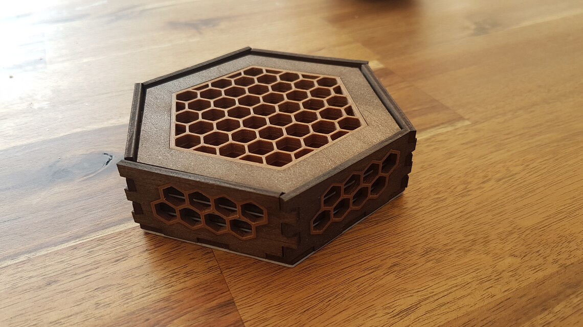 Honeycomb Coaster Set of 6 3d Printed Laser Cut Digital Files - Etsy