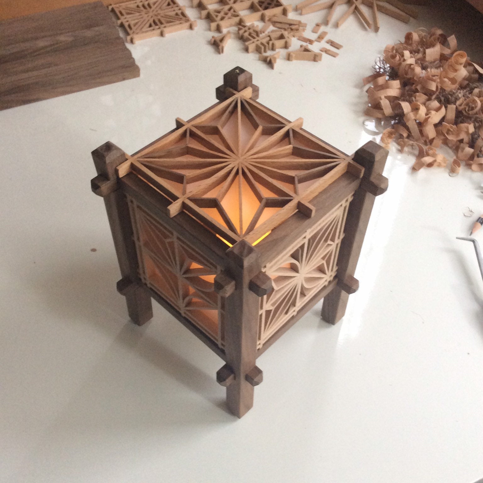 Kumiko Lamp, Japanese Andon Lamp, Decorative Table Lamp, Masa Lambası ...