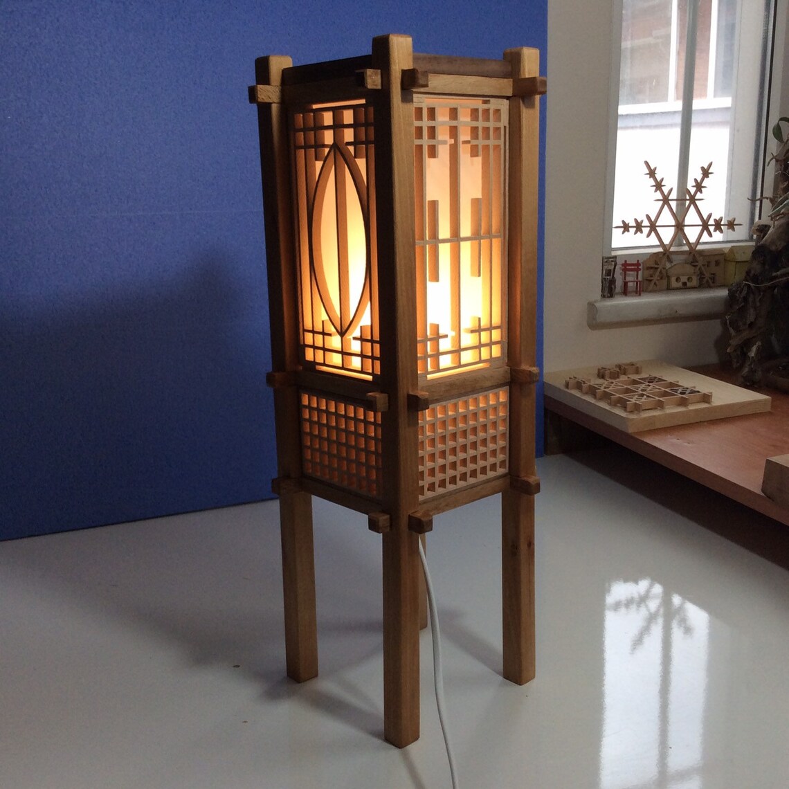 Kumiko Andon Lamp Decorative Lamp Lightning Accessory Gift - Etsy