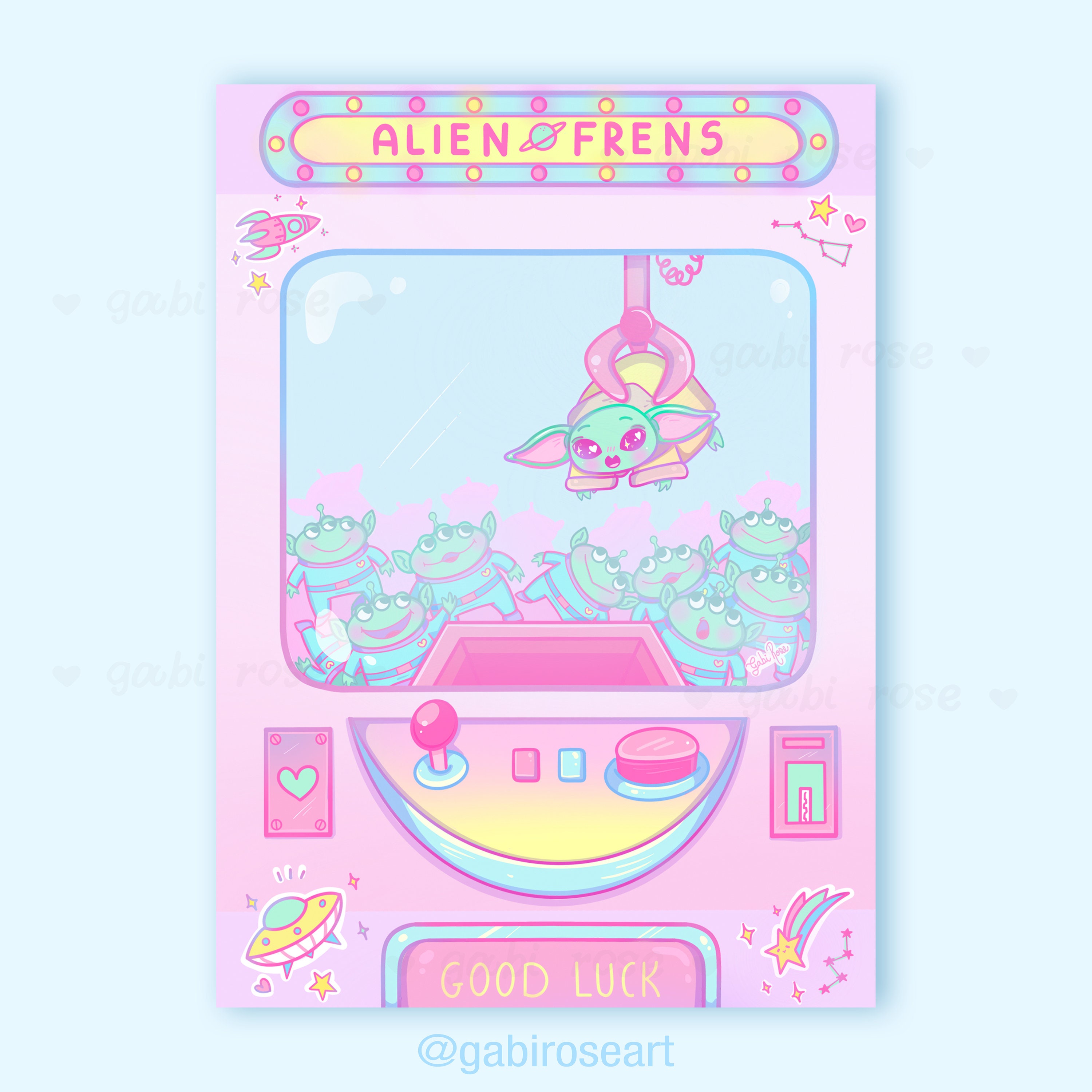 Alien Frens Greeting Card Good Luck Card Cute Stationery Cute Gift - Etsy