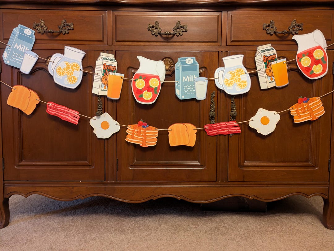 First Birthday Breakfast Garland Bundle | Yummy Food and Refreshing ...