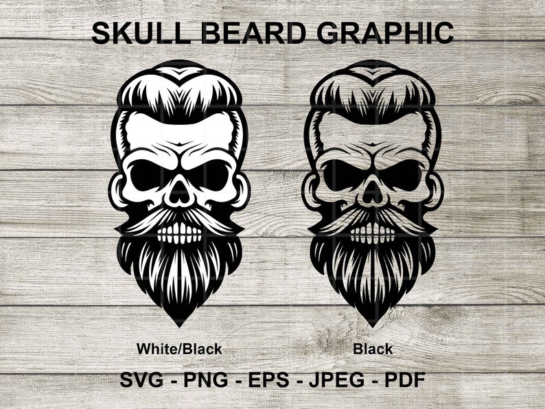 Bearded Skull SVG, Hairdresser SVG. - Etsy