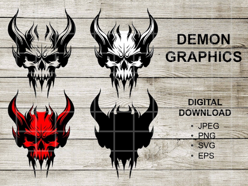 Demon, Devil Logo, Premium Graphics, Svg, Png. - Etsy