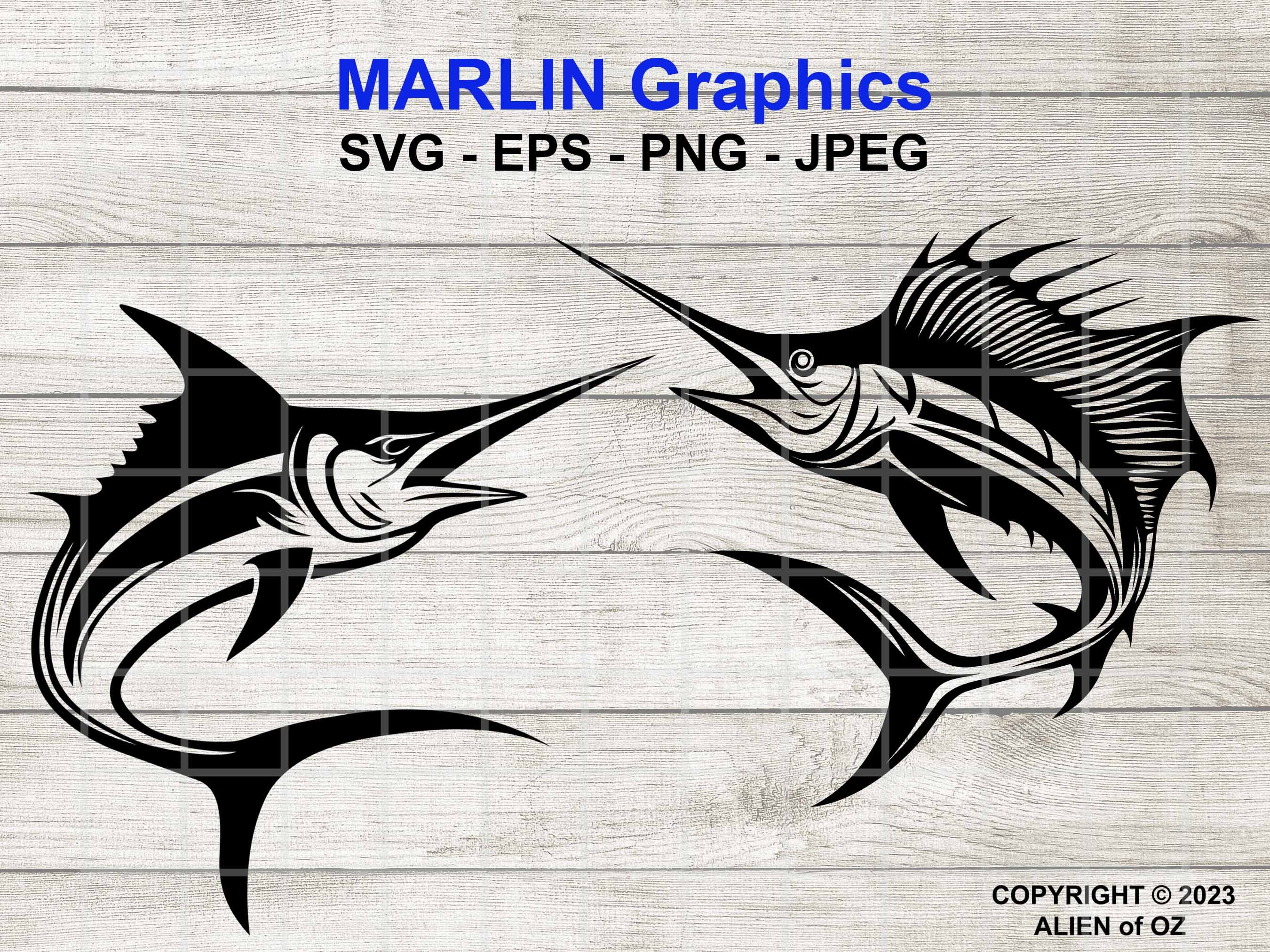Marlin, Sailfish Logos, SVG, Fishing, Sports Fishing, Boat Graphic PNG ...