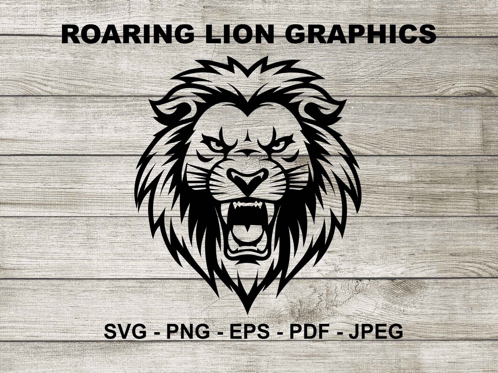 Roaring Lion, Big Cat, SVG, PNG, EPS, Cricut. Plotter. Vinyl Cutter ...