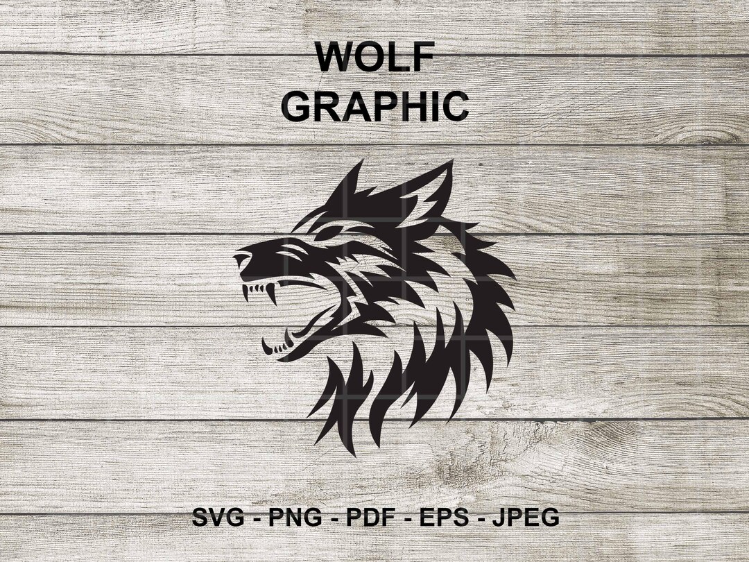 Growling Wolf Graphic, SVG, PNG, EPS, Cricut. Plotter. Vinyl Cutter ...