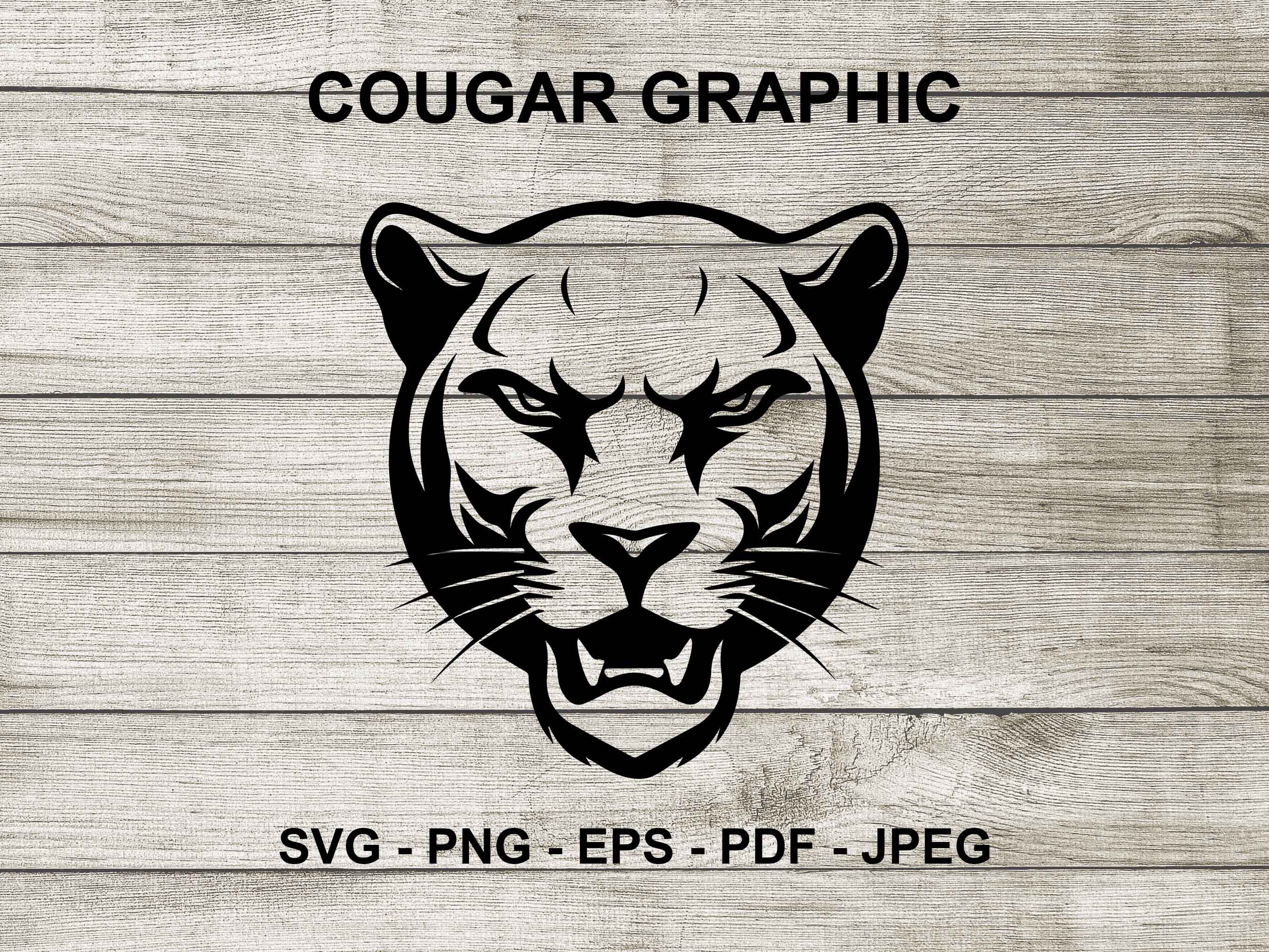 Cougar, Puma, Mountain Lion, Big Cat, SVG, PNG, EPS, Cricut. Plotter ...