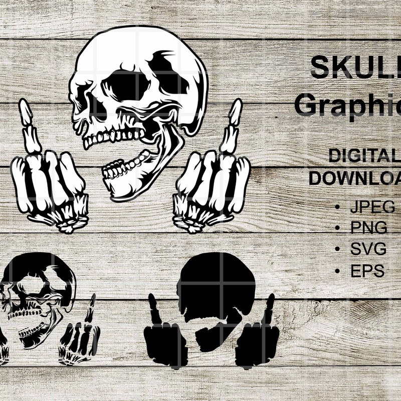 Skeleton Flipping off Svg - Etsy