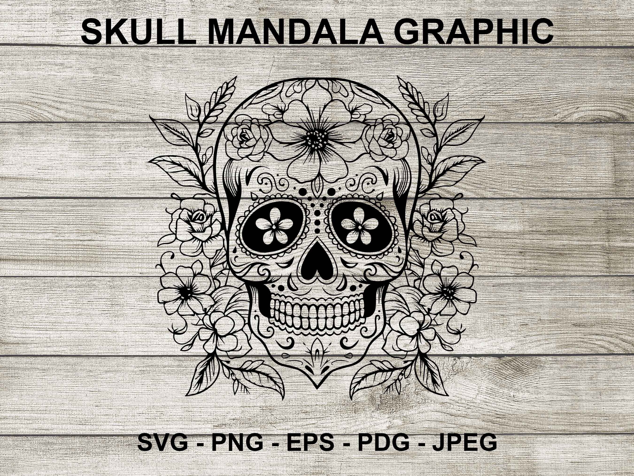 Mandala Floral Skull, Day of Dead, SVG, Vector Graphics - Etsy