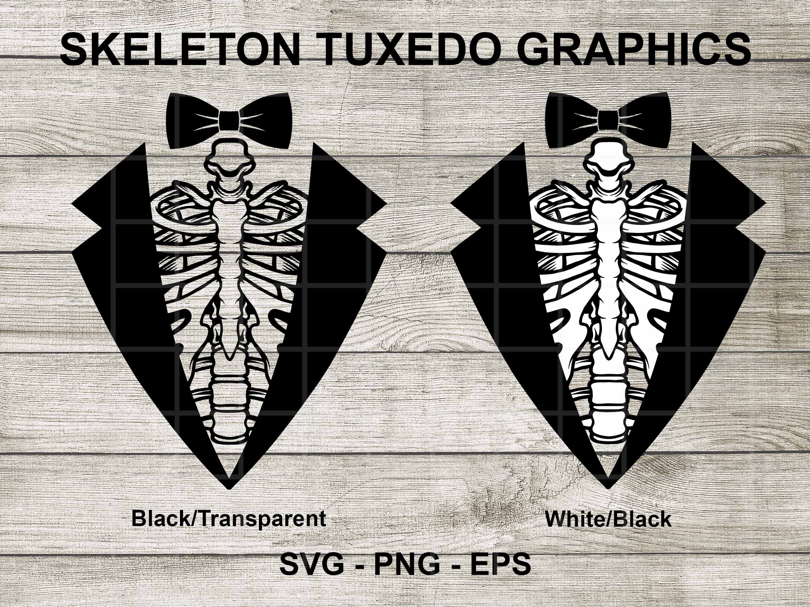 Skeleton Tuxedo Graphic, SVG, PNG, EPS, Cricut, Plotter. Vinyl Cutter ...