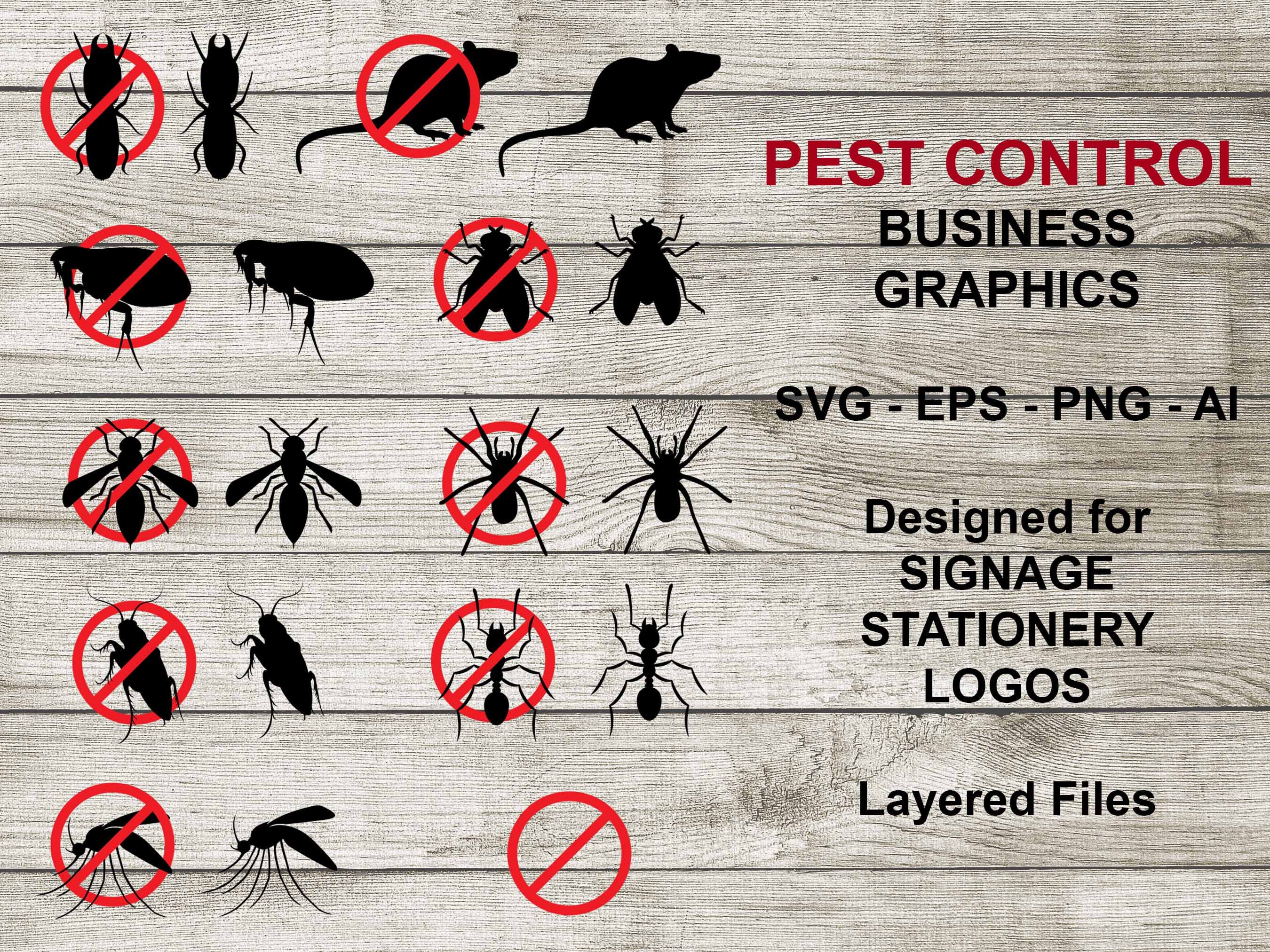 Pest Control, Vermin, Exterminator, SVG, PNG, EPS, Cricut. Plotter ...
