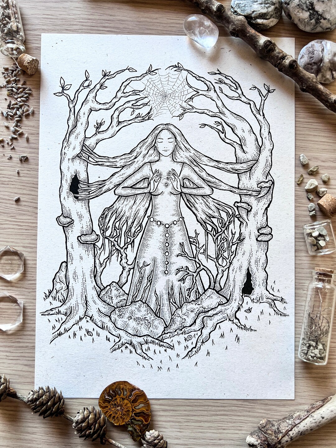 THE WEAVER Print | Vintage Looking Brown Recycled Paper - Etsy