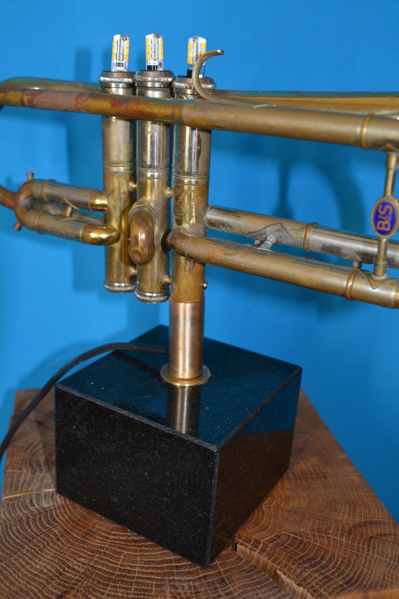 Vintage Trumpet Steampunk Table Lamp, Steampunk Home Decor Accessory ...