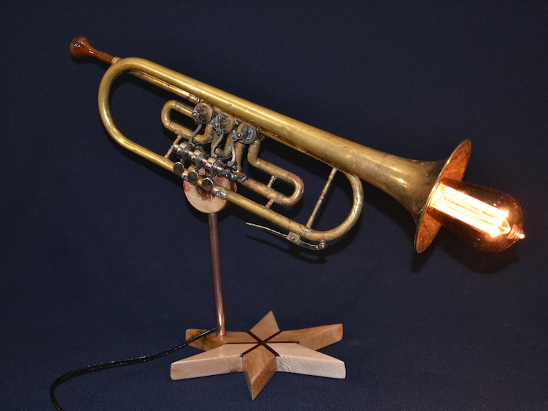 Upcycled Trumpet Lamp: Retro Musical Decor, Gift for Musician - Etsy