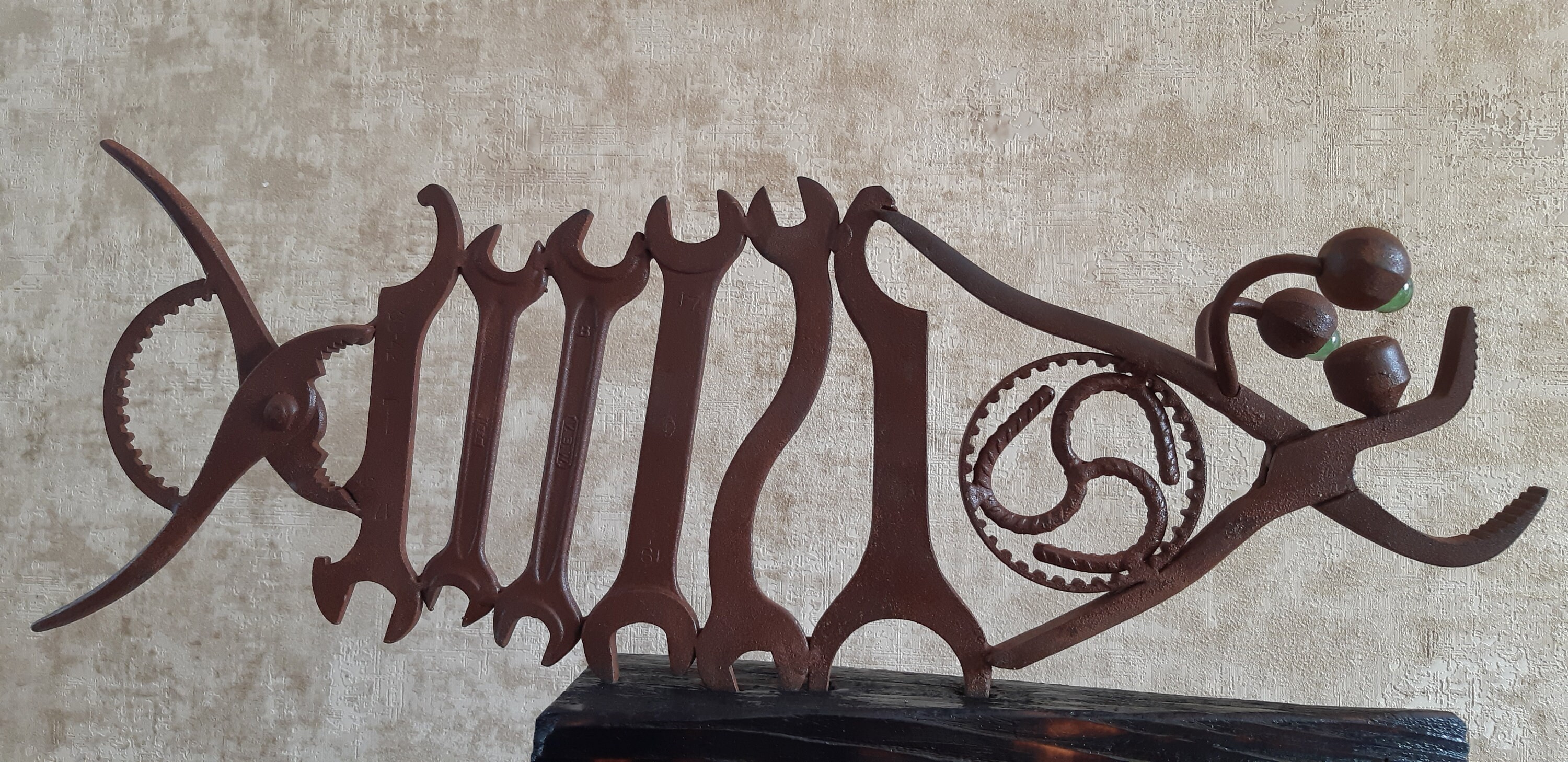 Welded Reclaimed Metal Fish Figurine, Scrap Metal Art, Steampunk Home ...