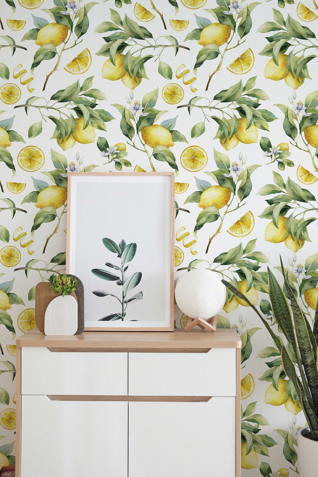 Lemon Tree Wallpaper | Removable Self-adhesive Wallpaper | Pasted Mural ...