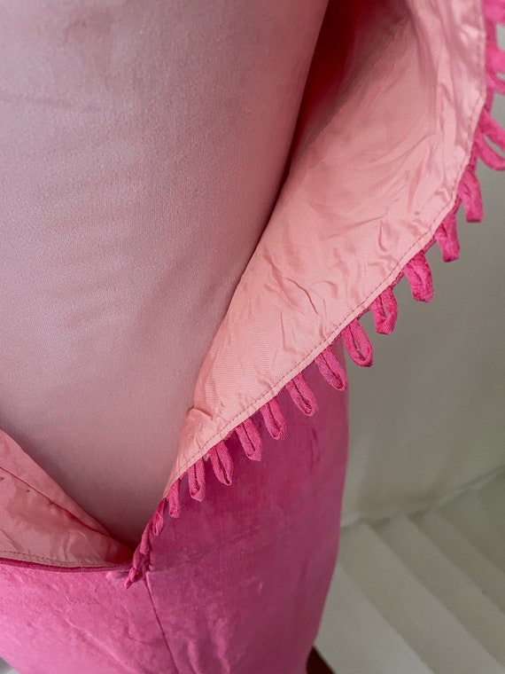Vintage Pink Raw Silk Evening Gown with Chiffon Fisht… - Gem