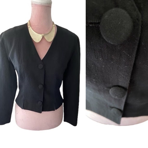Vintage Early 90s Fitted Black Jacket Skinny Fit Blaz… - Gem