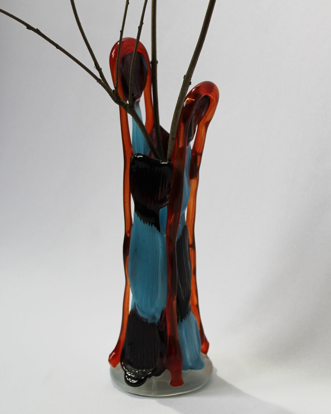 Bright Colored Glass Vase. Blown Glass Vase. Ukrainian Handmade Product ...
