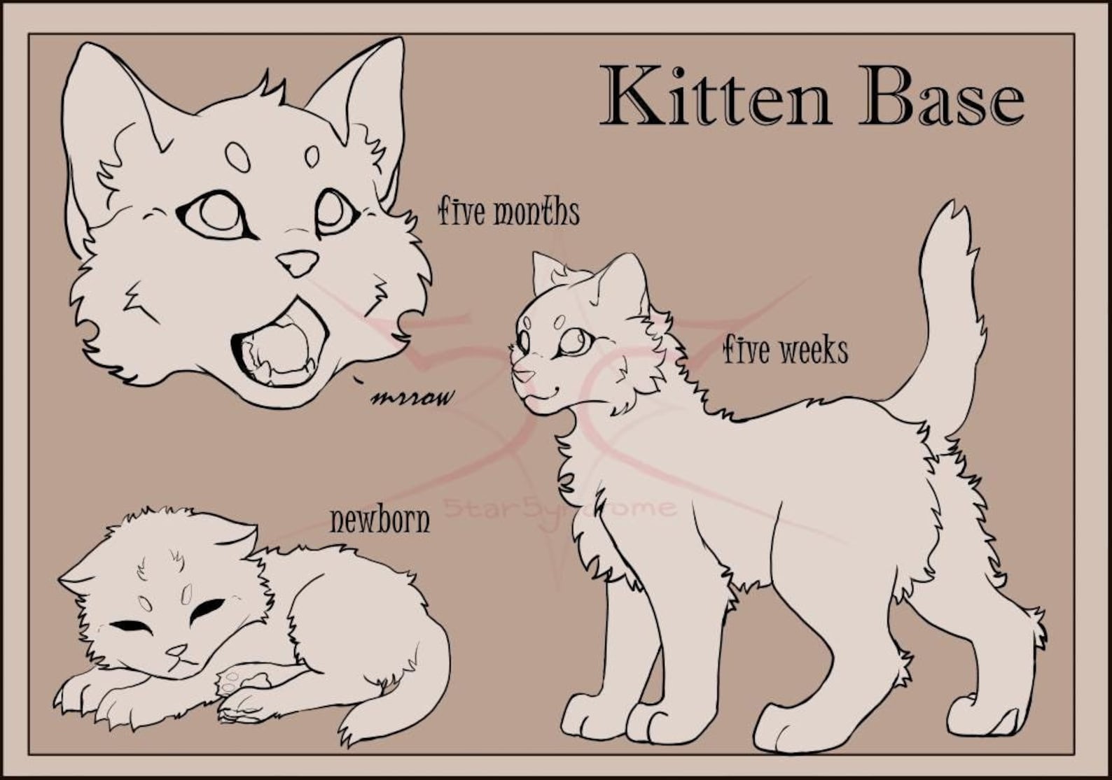 Kitten Base Feral Cat Warrior Cats Feline Lineart Base Pack Psd & Png ...