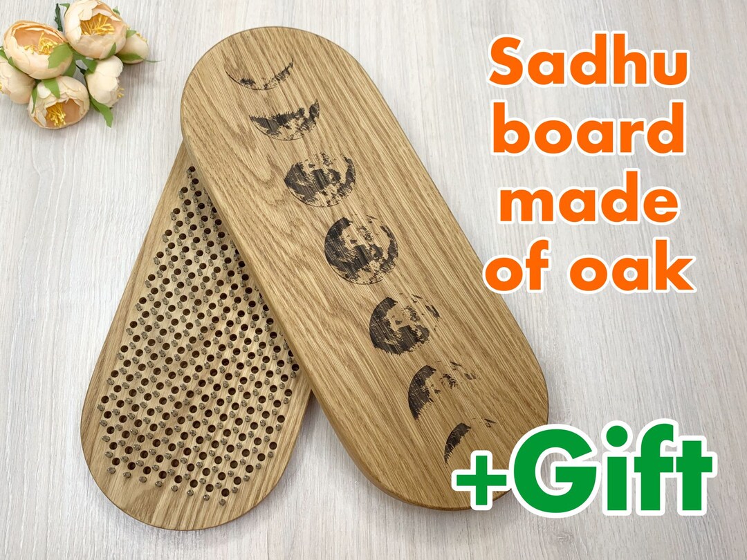 Sadhu Board From Natural Wood, Wooden Sadhu Board With Nails for Foot ...