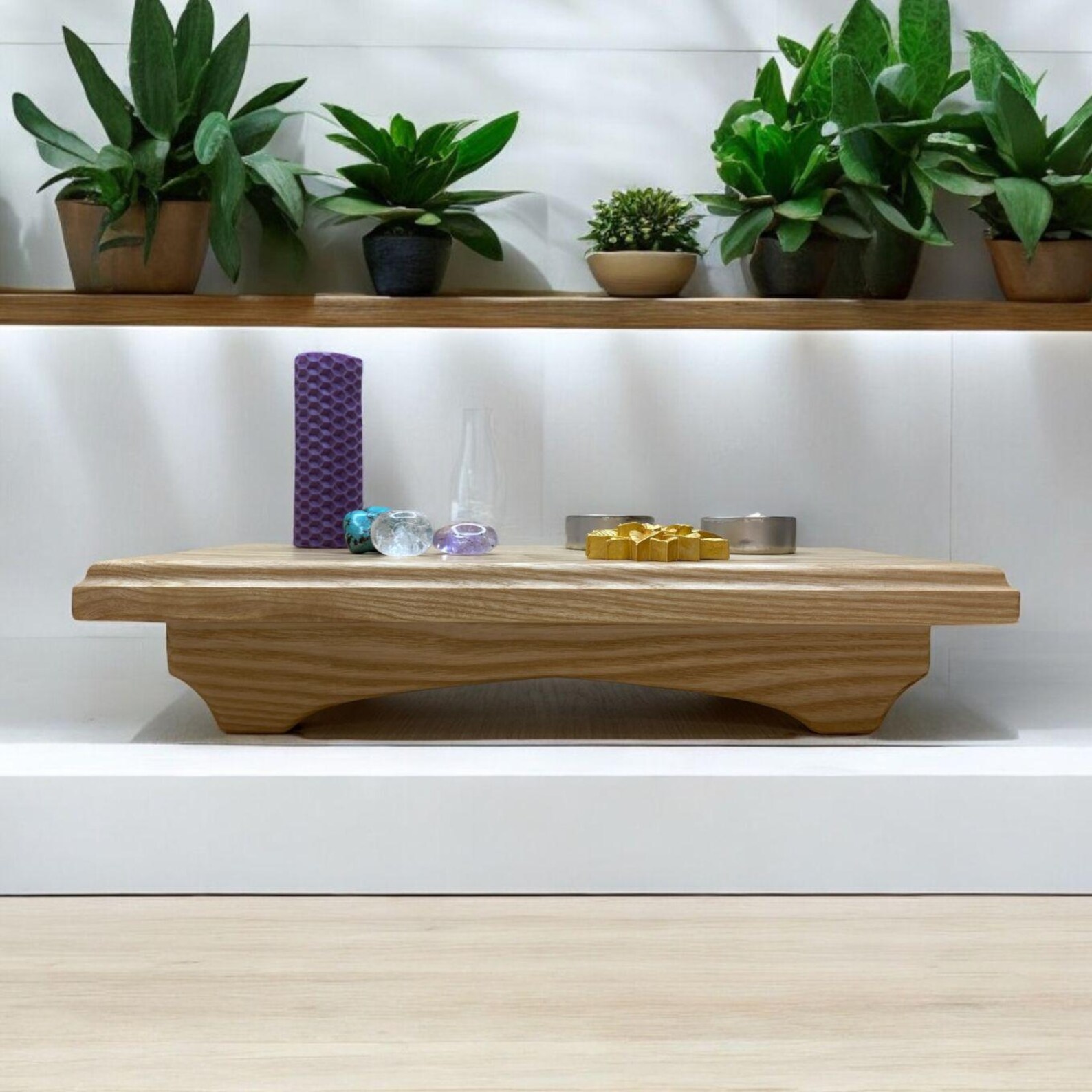 Mini Meditation Table, Puja Table, Small Natural Wood Table, Prayer ...