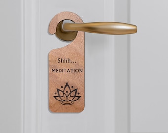 Door Hanger Meditation, Do Not Disturb Sign Meditation, Meditation Door ...