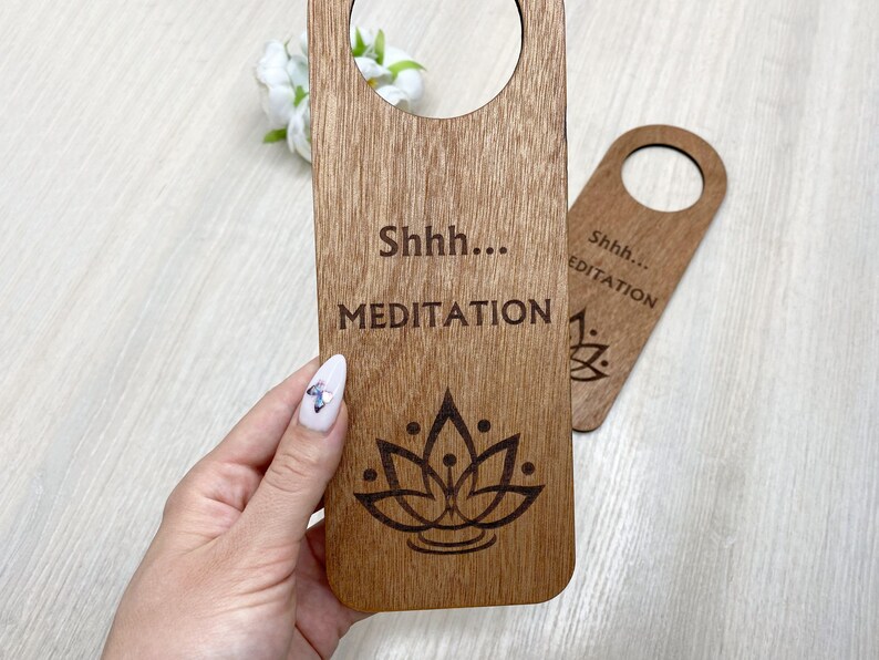 Door Hanger Meditation, Do Not Disturb Sign Meditation, Meditation Door ...