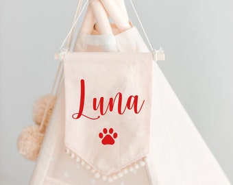 Pet Name Flag Custom Pennant Flag Banner for Dog or Cat | Etsy
