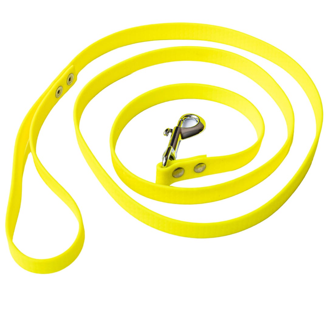 Biothane Dog Collar and Lead Set Neon Yellow | Waterproof Vegan ...
