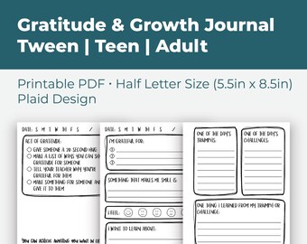Gratitude & Growth Journal | Positive Mental Attitude | Growth Mindset ...