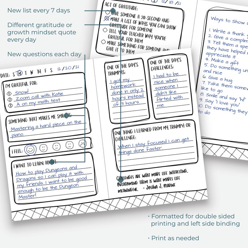 Gratitude & Growth Journal Positive Mental Attitude Growth - Etsy