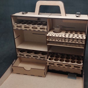 Compact Portable Hobby Cabinet With Reversible Paint Trays and Storage ...