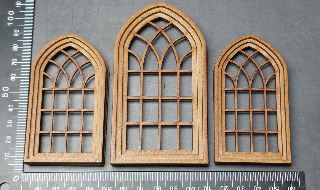 Miniature Model Multi-part 3D Gothic Windows Set of 3 - Style 2 - Etsy