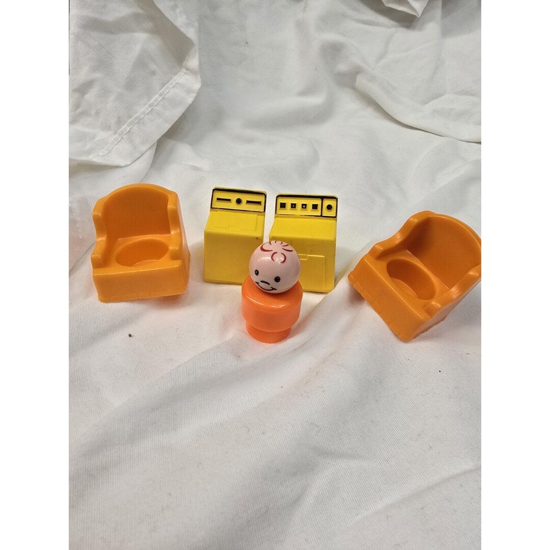 2 Orange Fisher Price Little People Chairs Washer Dryer 1 Person - Etsy