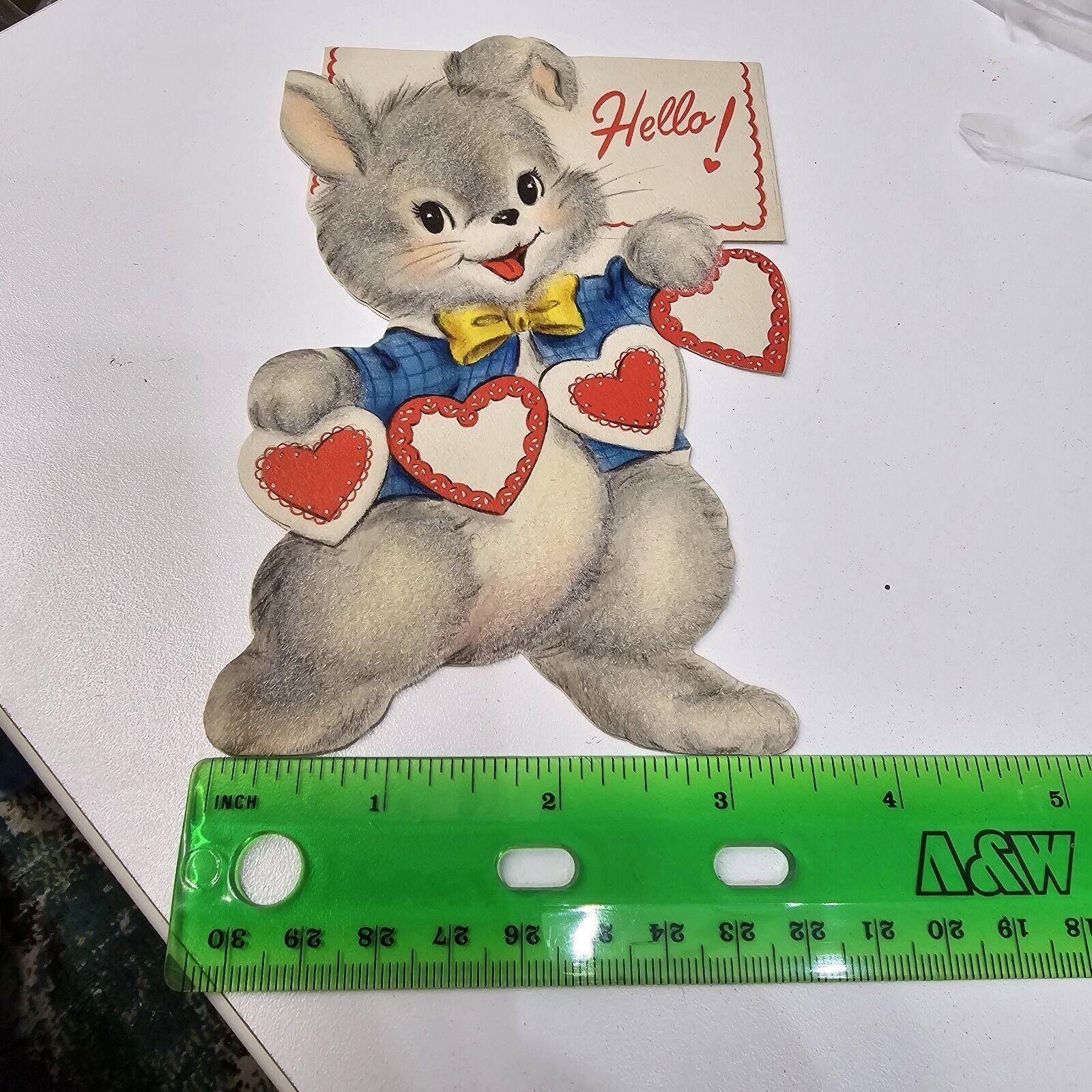 Fantastic Vintage Hallmark Bunny Rabbit Valentine Greeting Card Junk ...