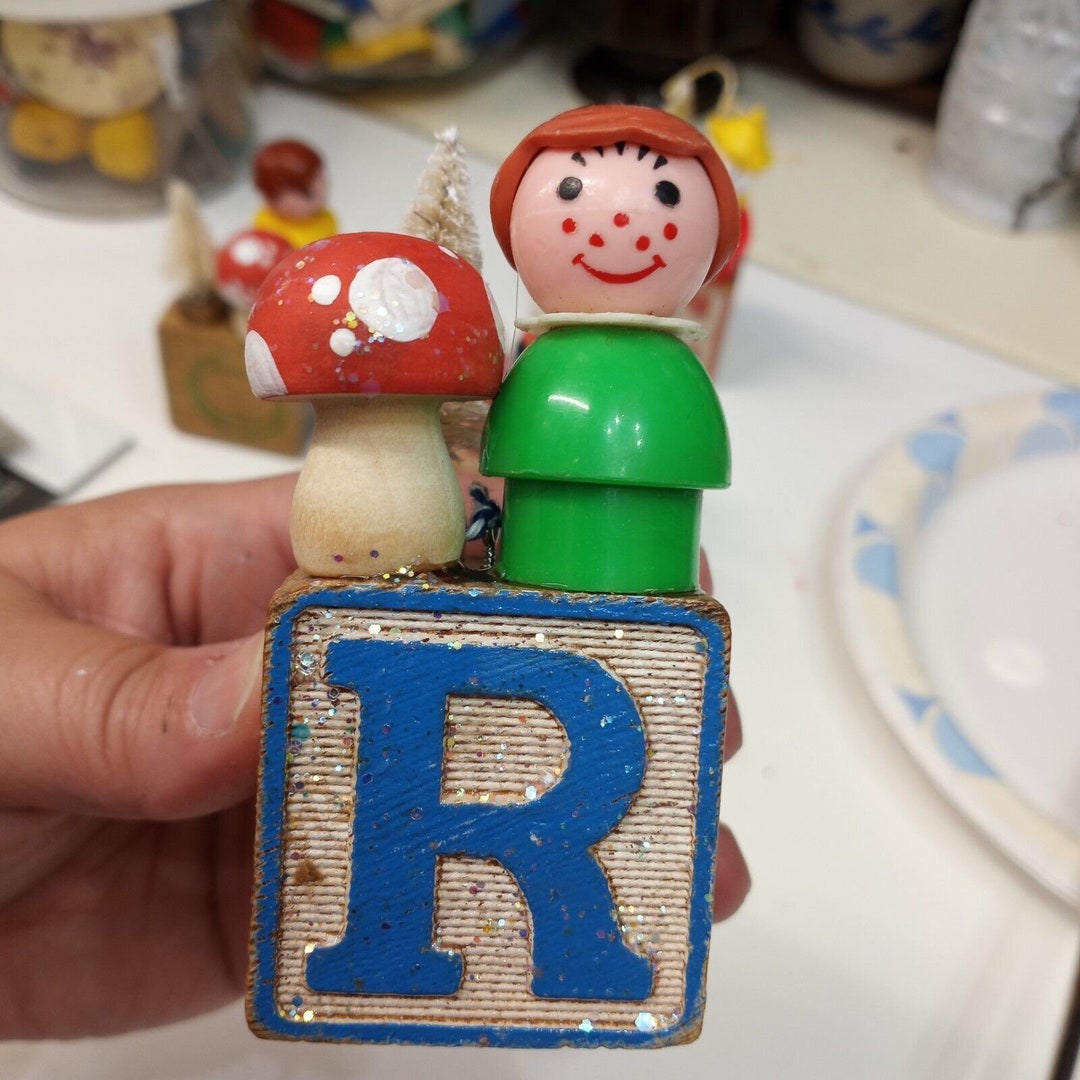 Vintage Building Block Fisher Price Little People Christmas Ornament ...