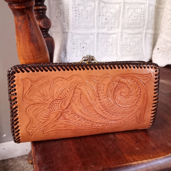 Hand Tooled Leather Wallet - Etsy