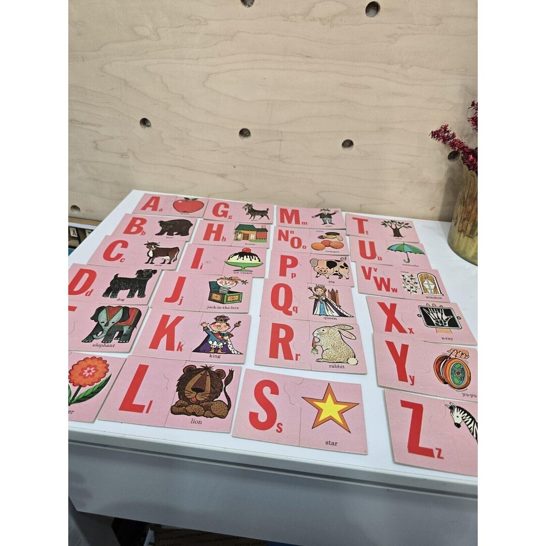 Vintage Playskool Alphabet Match up Puzzle COMPLETE SET With Box - Etsy
