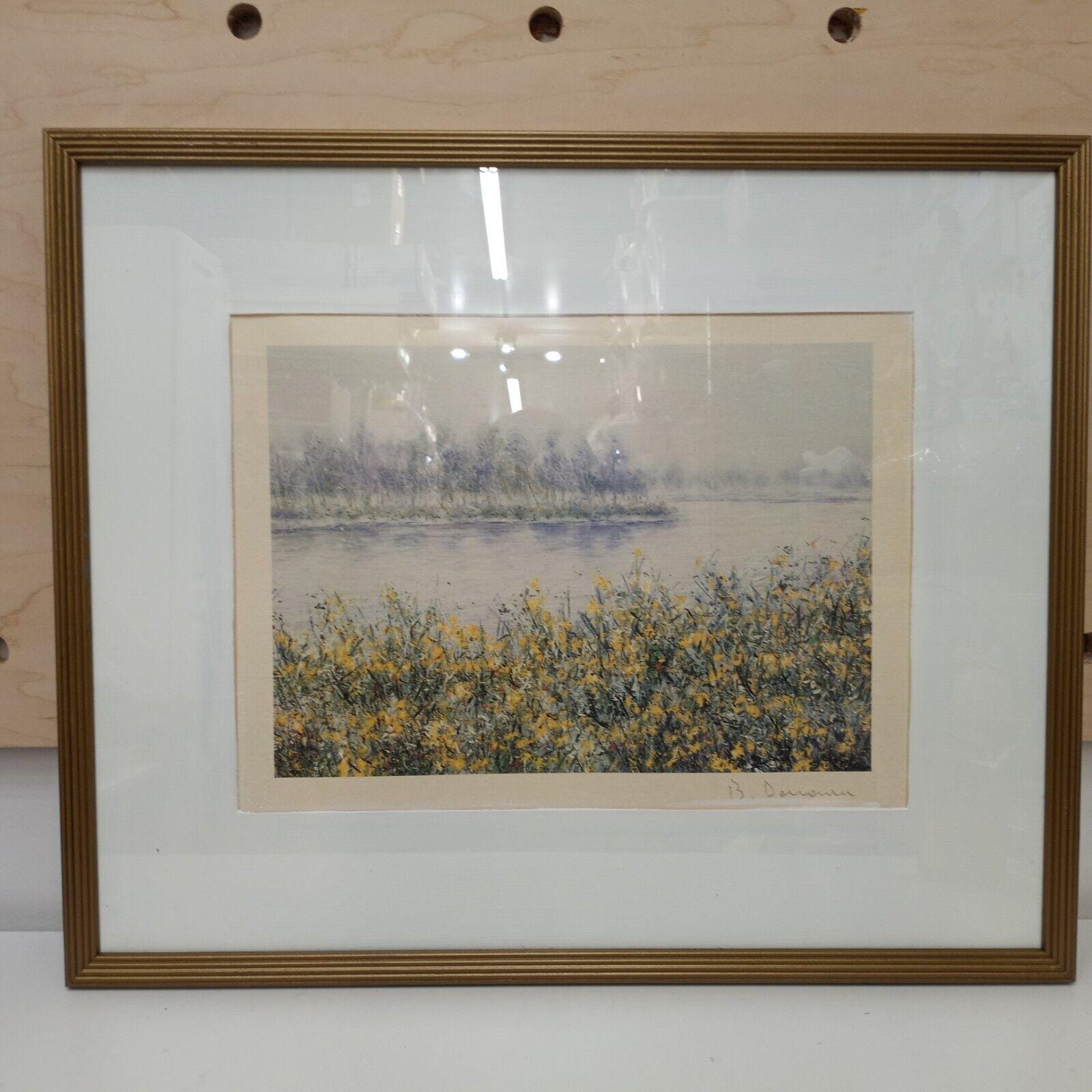 Beautiful Spring Summer Water Scene Framed Artwork Signed by Artist 19 ...
