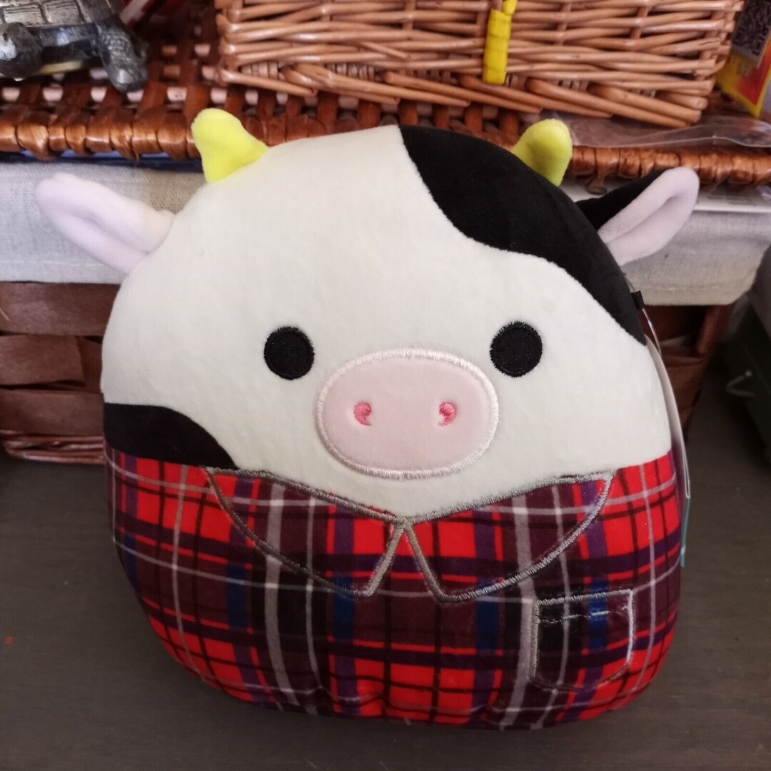 Squishmallow Connor the Cow Wearing Plaid Shirt 7.5 Fall - Etsy
