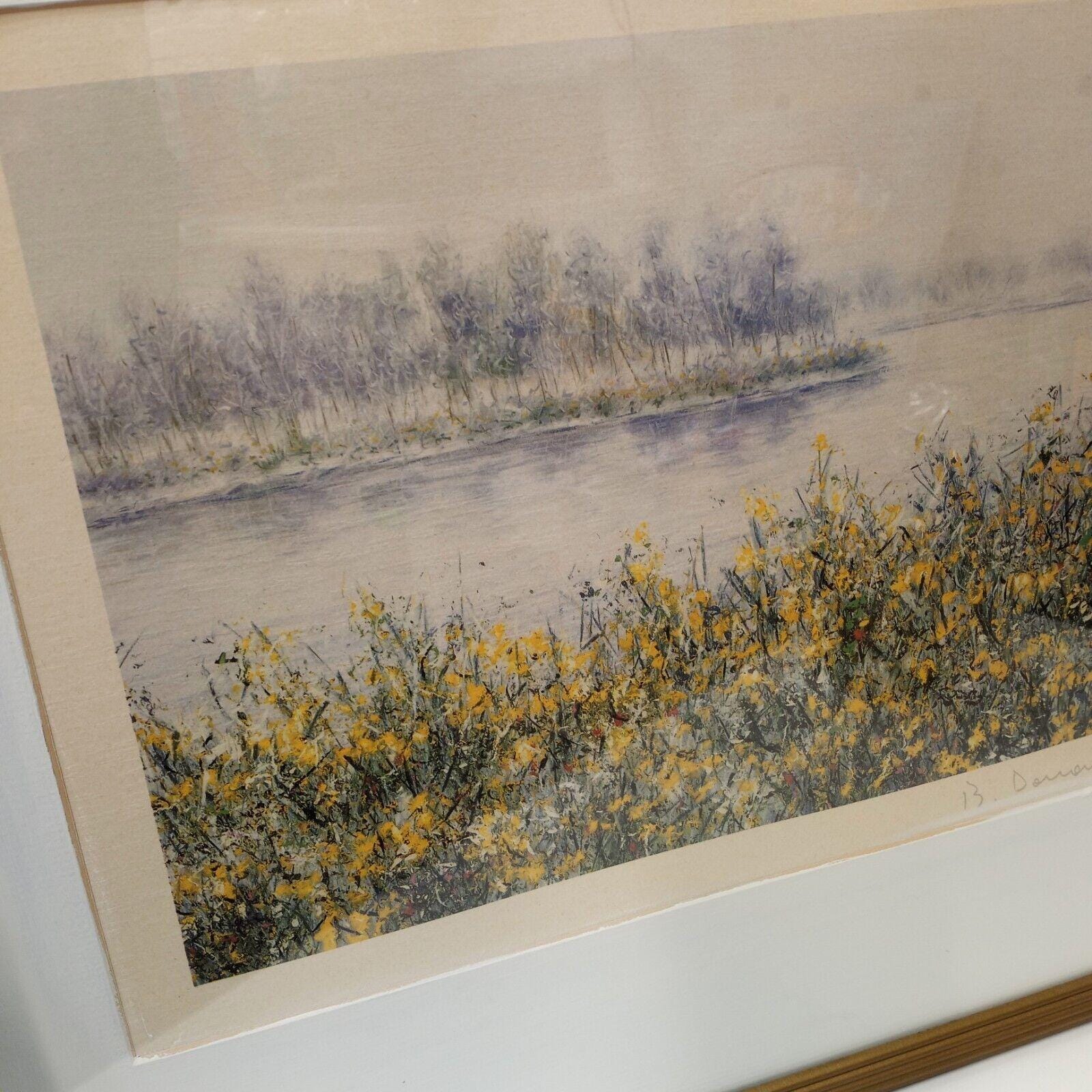 Beautiful Spring Summer Water Scene Framed Artwork Signed by Artist 19 ...