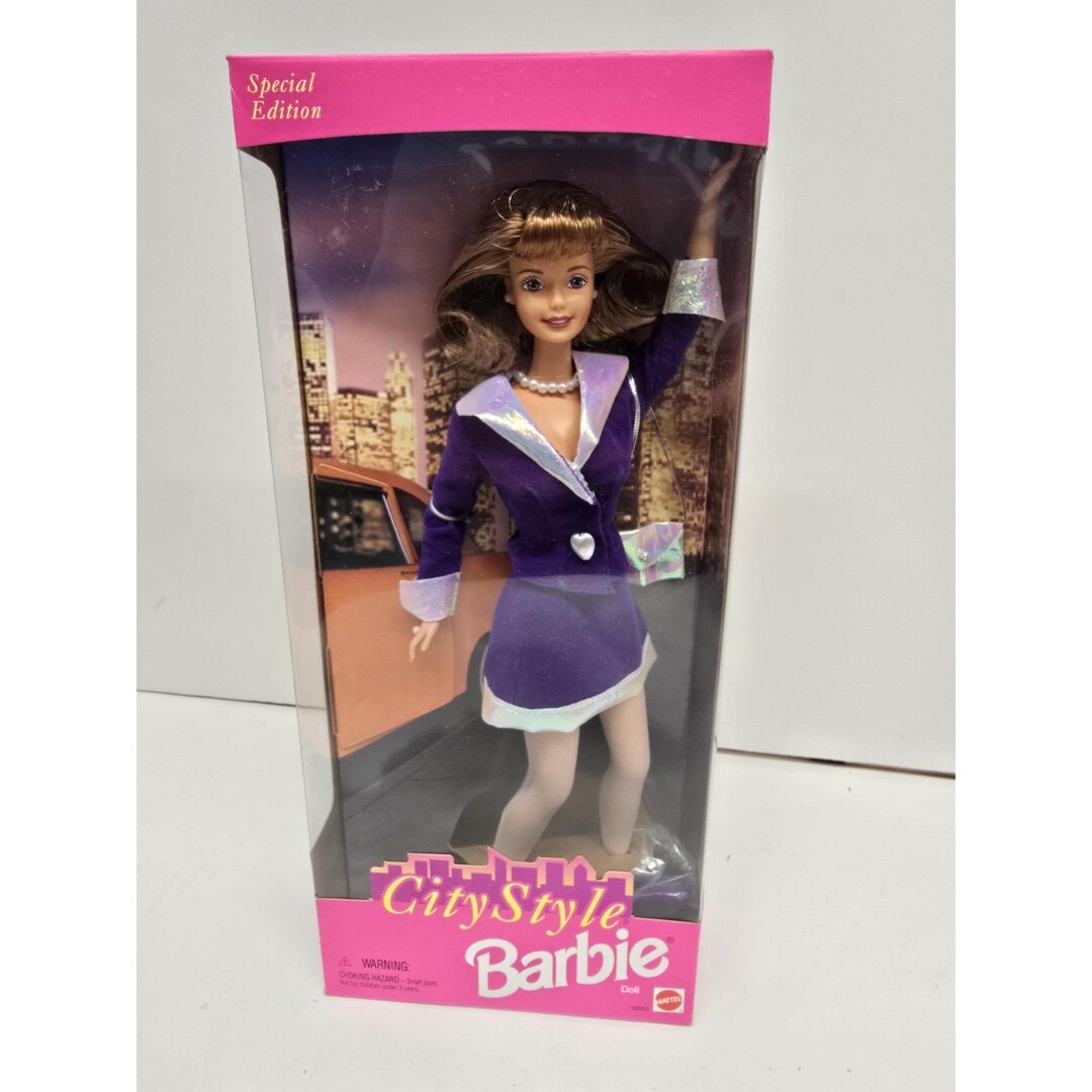 Vintage City Style Barbie Doll in Box Purple Outfit - Etsy