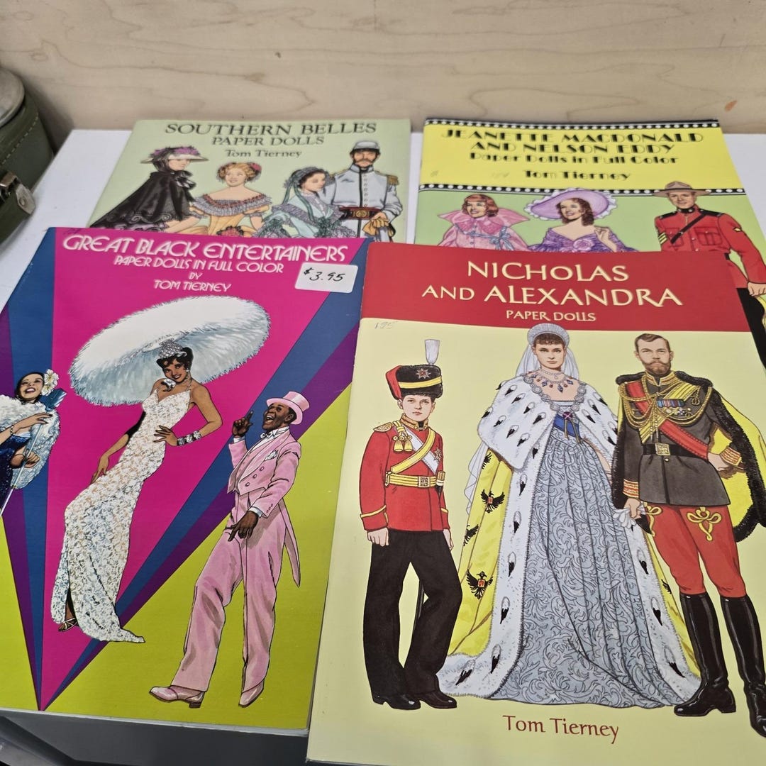 Vintage Tom Tierney Paper Dolls Lot of 4 Books UNCUT Pretend Play ...