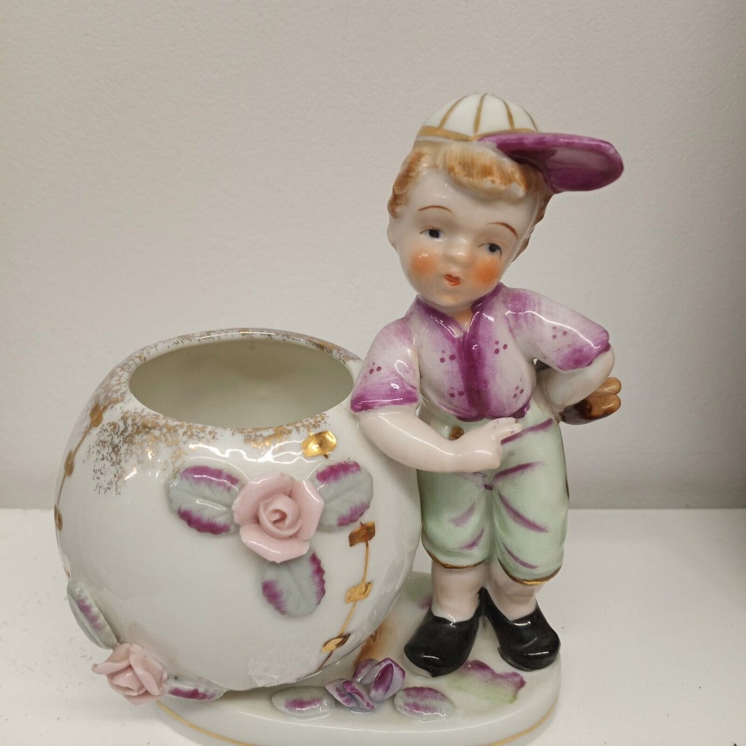 Vintage Boy Baseball Player Planter Sphinx Japan. Porcelain Flowers. - Etsy