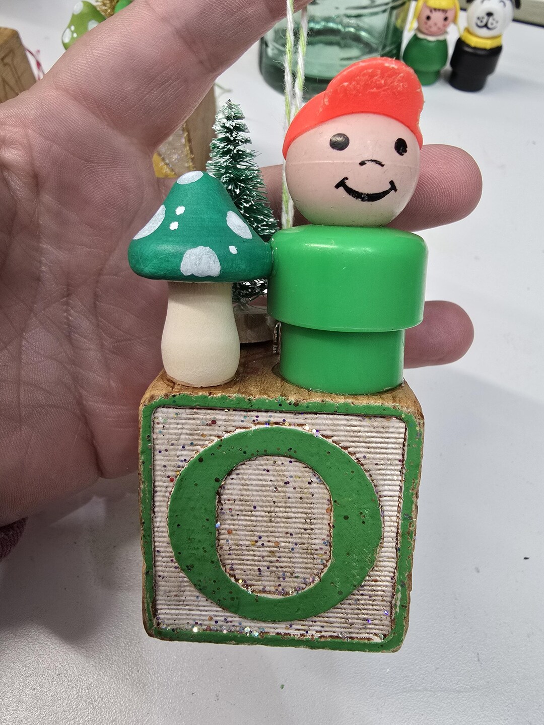 Vintage Building Block Fisher Price Little People Christmas Ornament ...