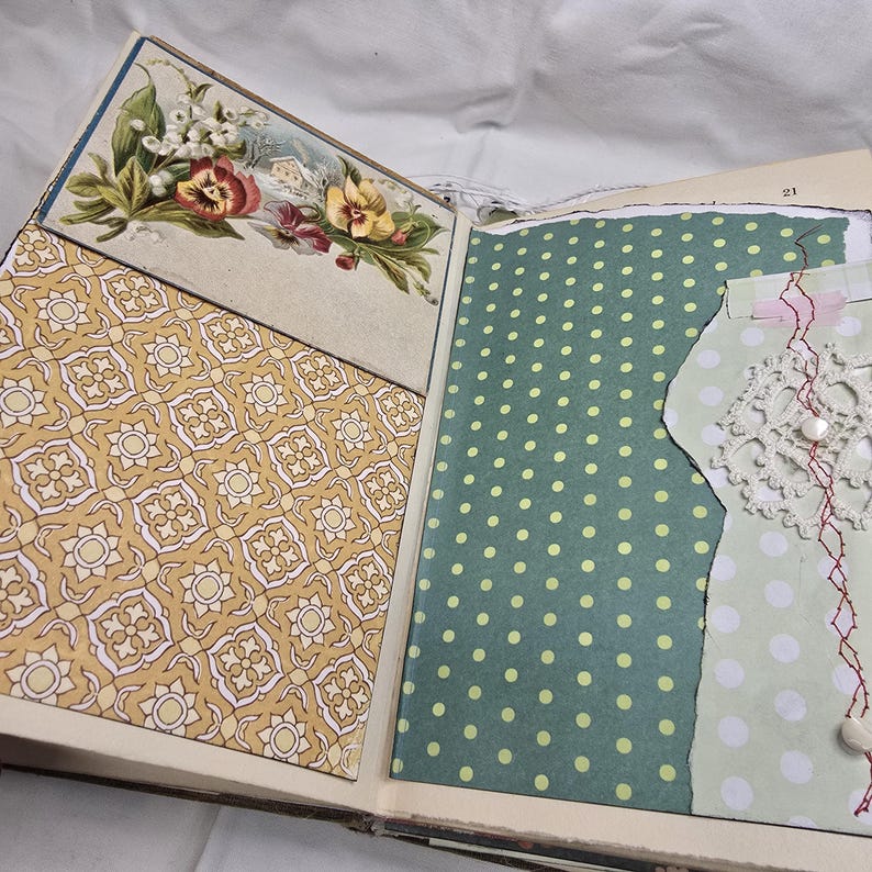 Handmade Junk Journal Scrapbook From Upcycled Vintage Book With ...