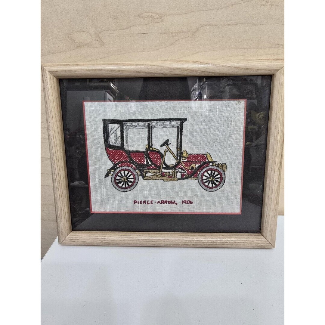 Vintage Needlepoint Classic Car Pierce Arrow Framed Artwork - Etsy