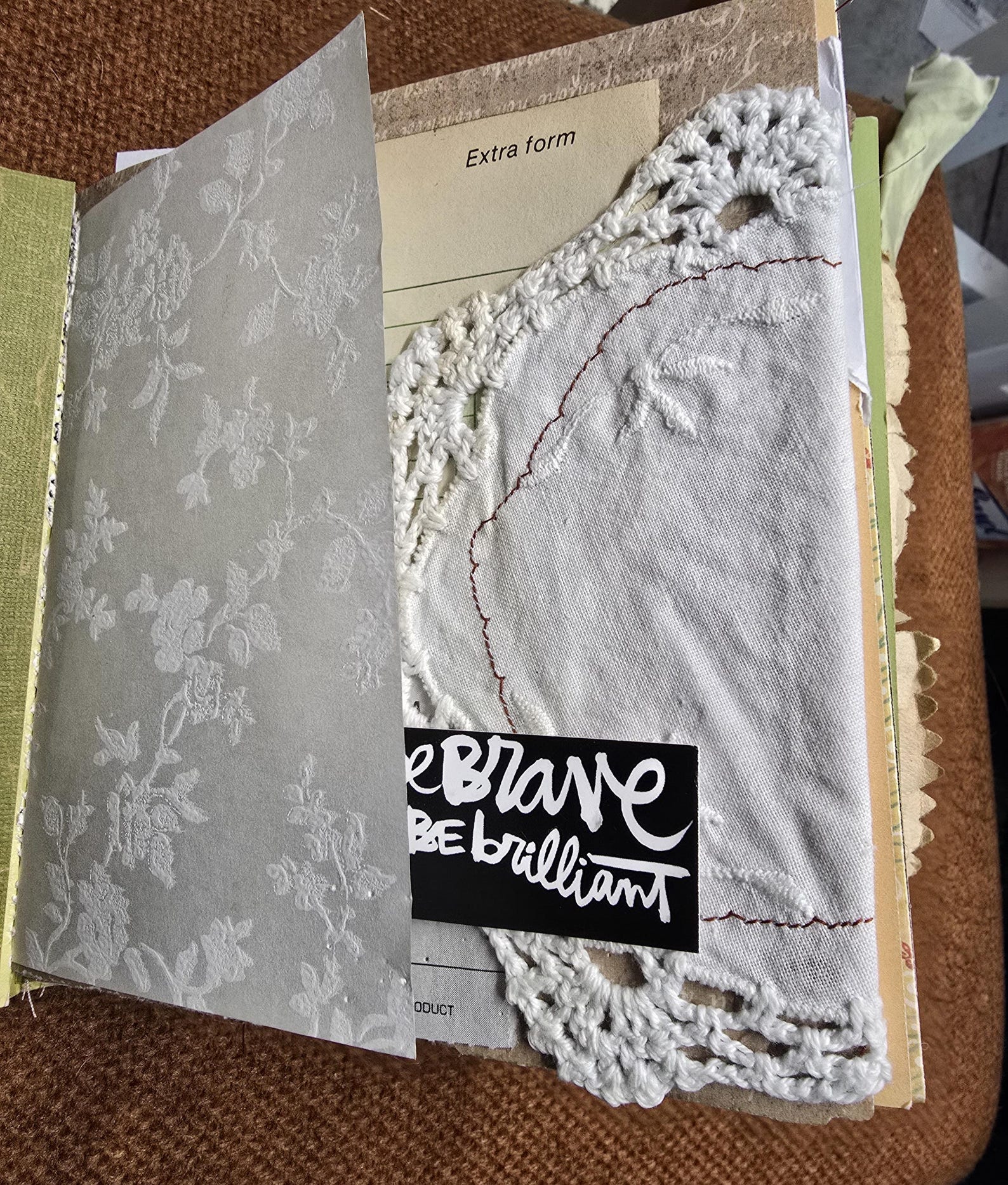 Upcycled Junk Journal Scrapbook Vintage Ephemera Linens Book Pages ...