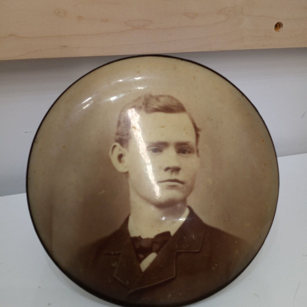Fantastic Round Tin Type Photo With Stand. Ephemera Vintage Photography ...